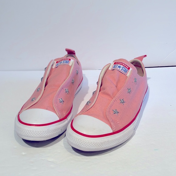 Converse | Shoes | Converse Pink All Star Slip On Sneakers With Stars ...